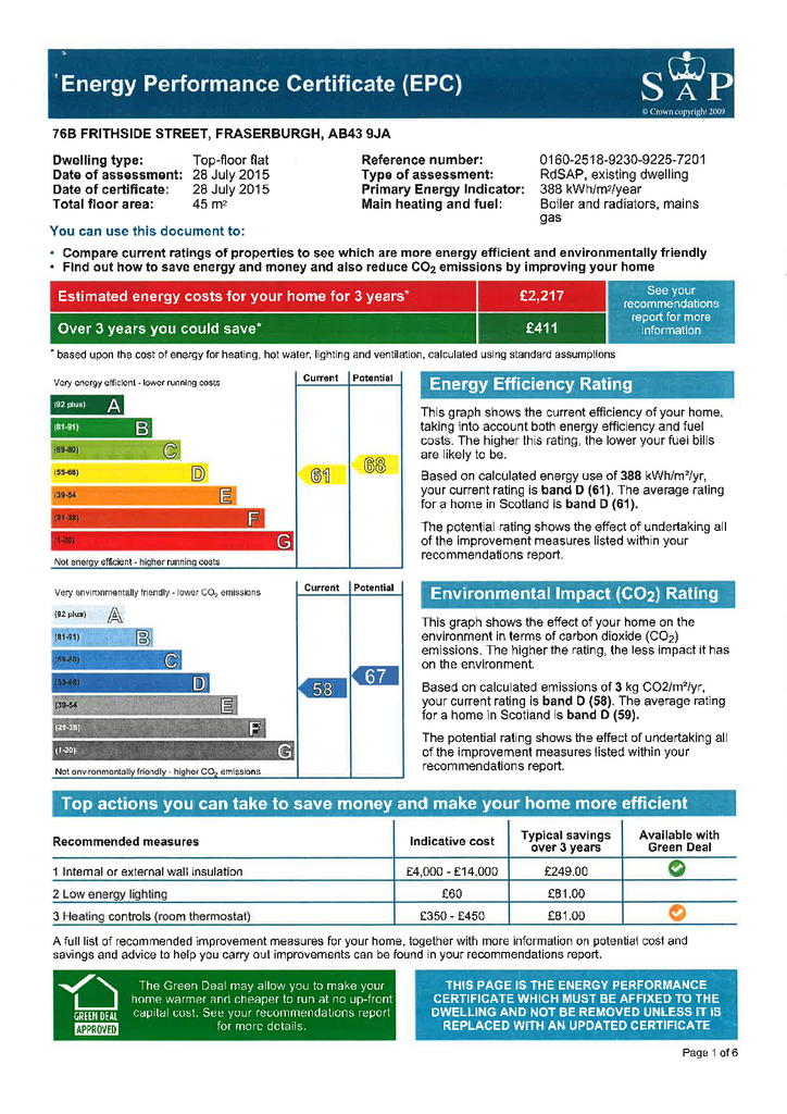 Frithside Street, Fraserburgh AB43 2 bed flat - £475 pcm (£110 pw)