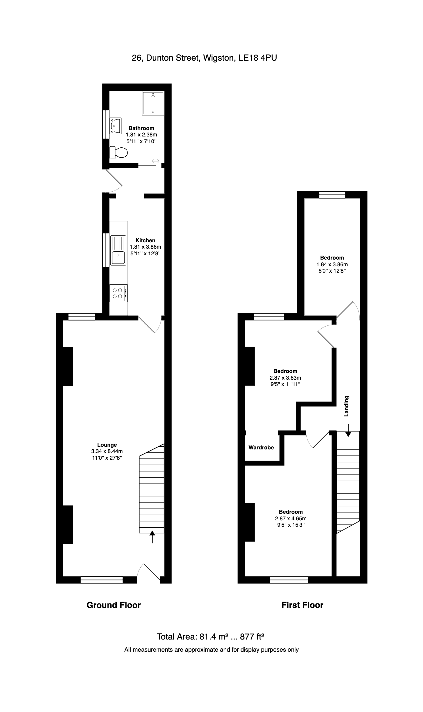 Dunton Street, Wigston LE18 3 bed terraced house for sale - £160,000