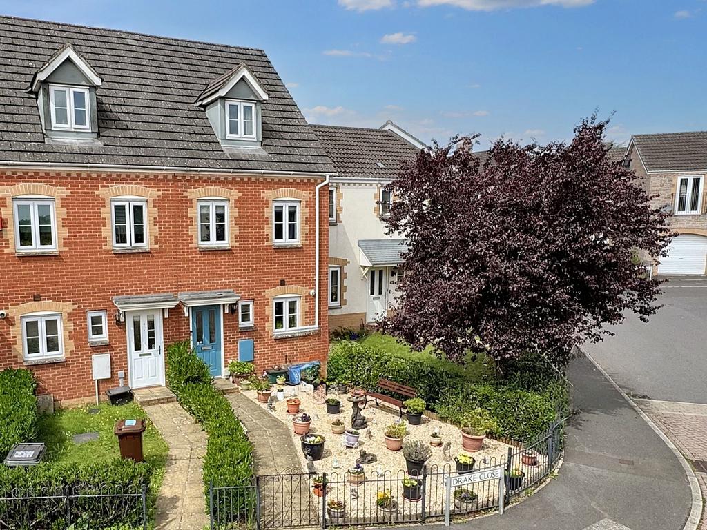 Drake Close, Cullompton, EX15 3 bed terraced house for sale - £260,000